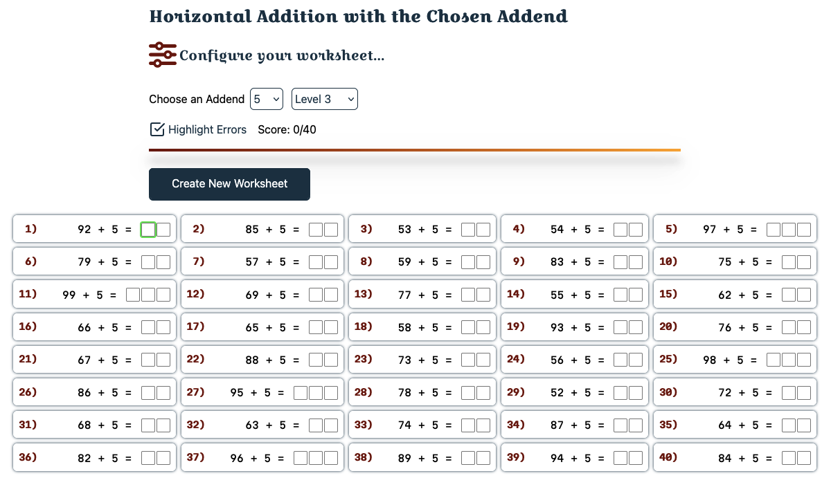Horizontal Addition with the Chosen Addend