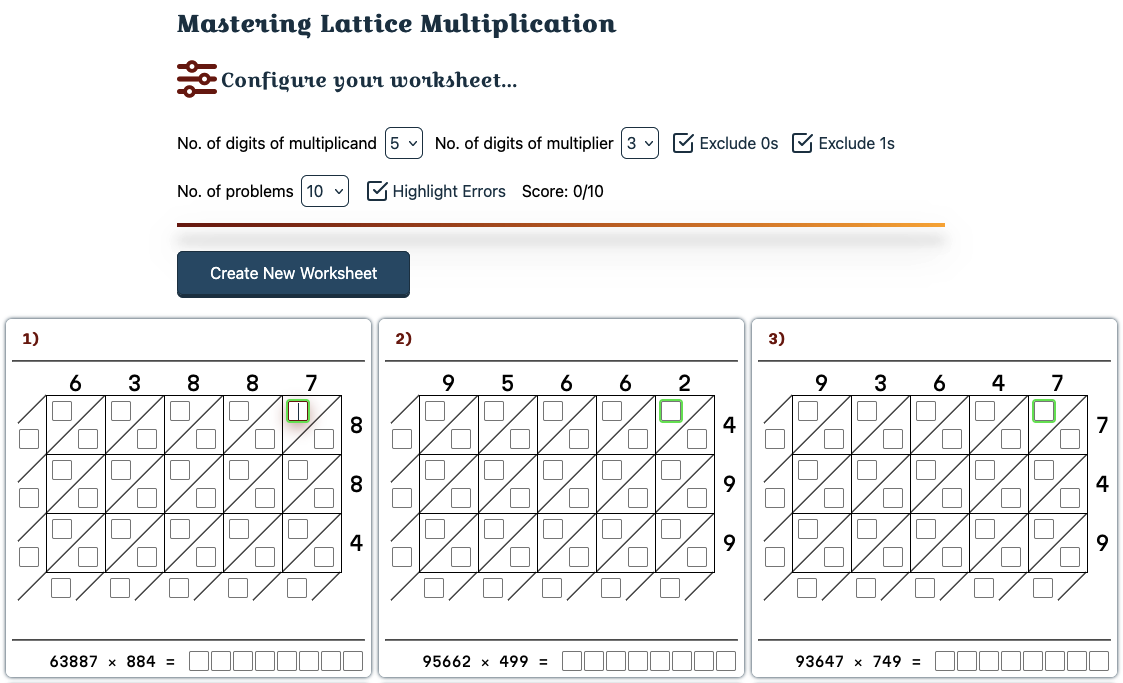 Mastering Lattice Multiplication